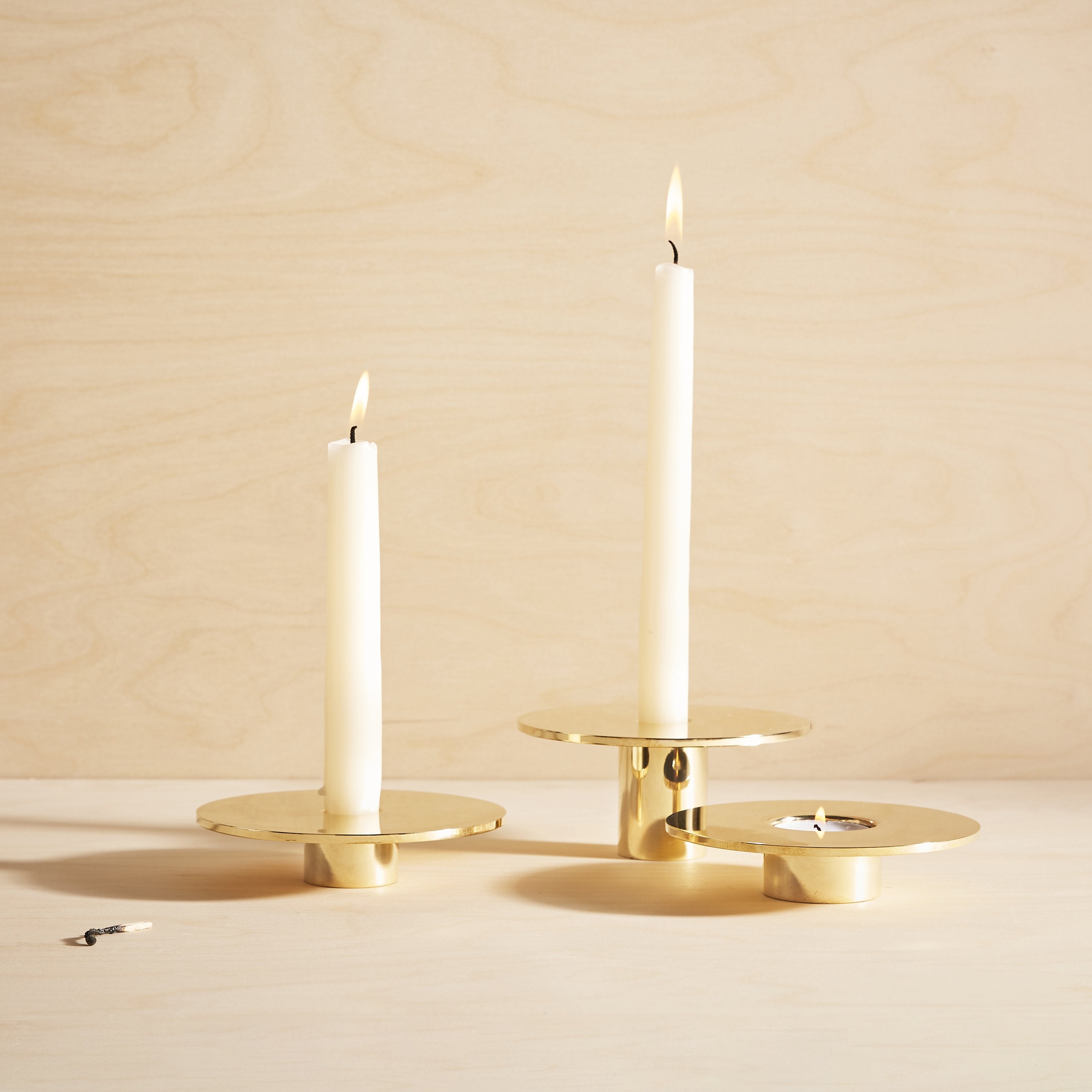 Eclipse candle holder in solid brass – Aaron Probyn