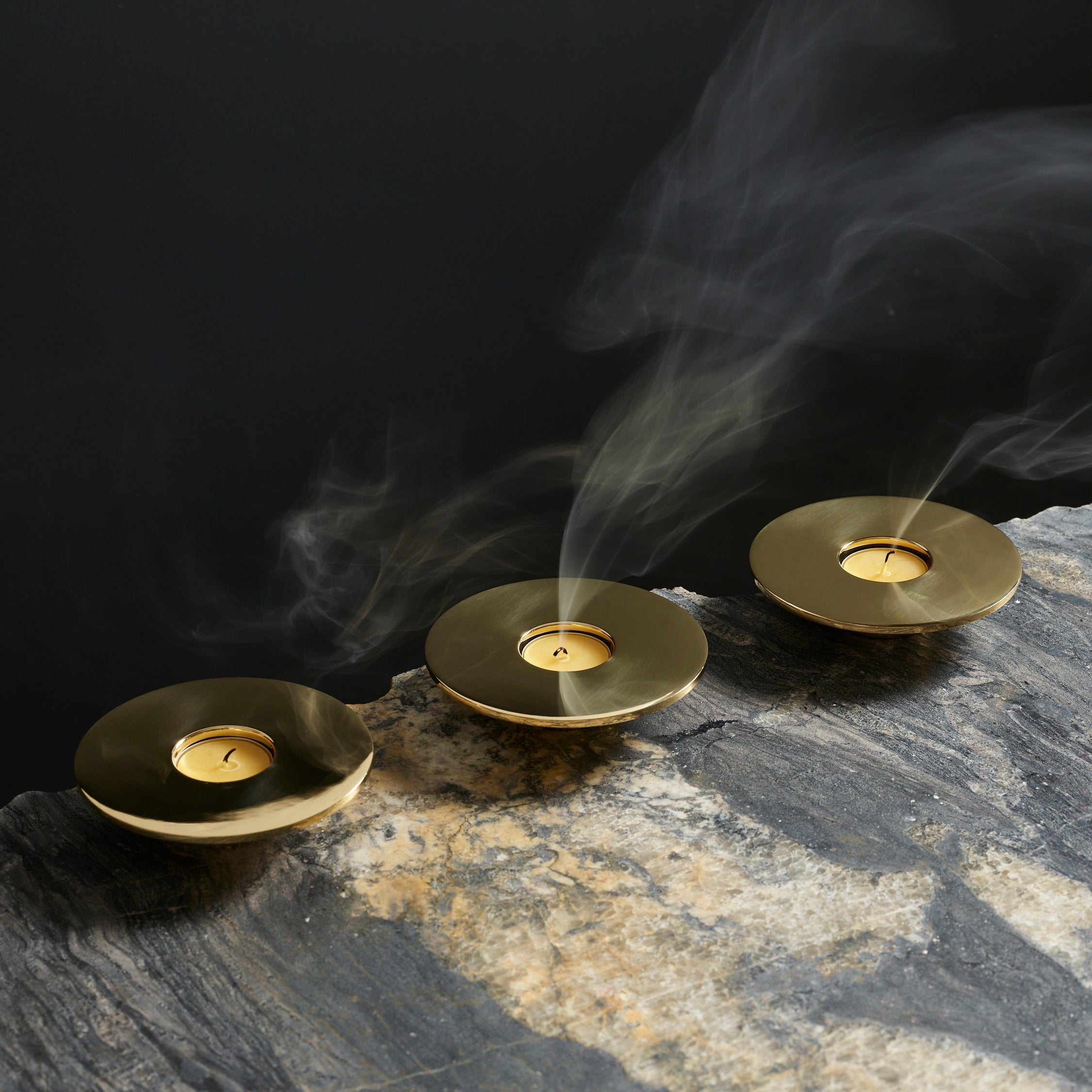 Eclipse candle holder in solid brass – Aaron Probyn